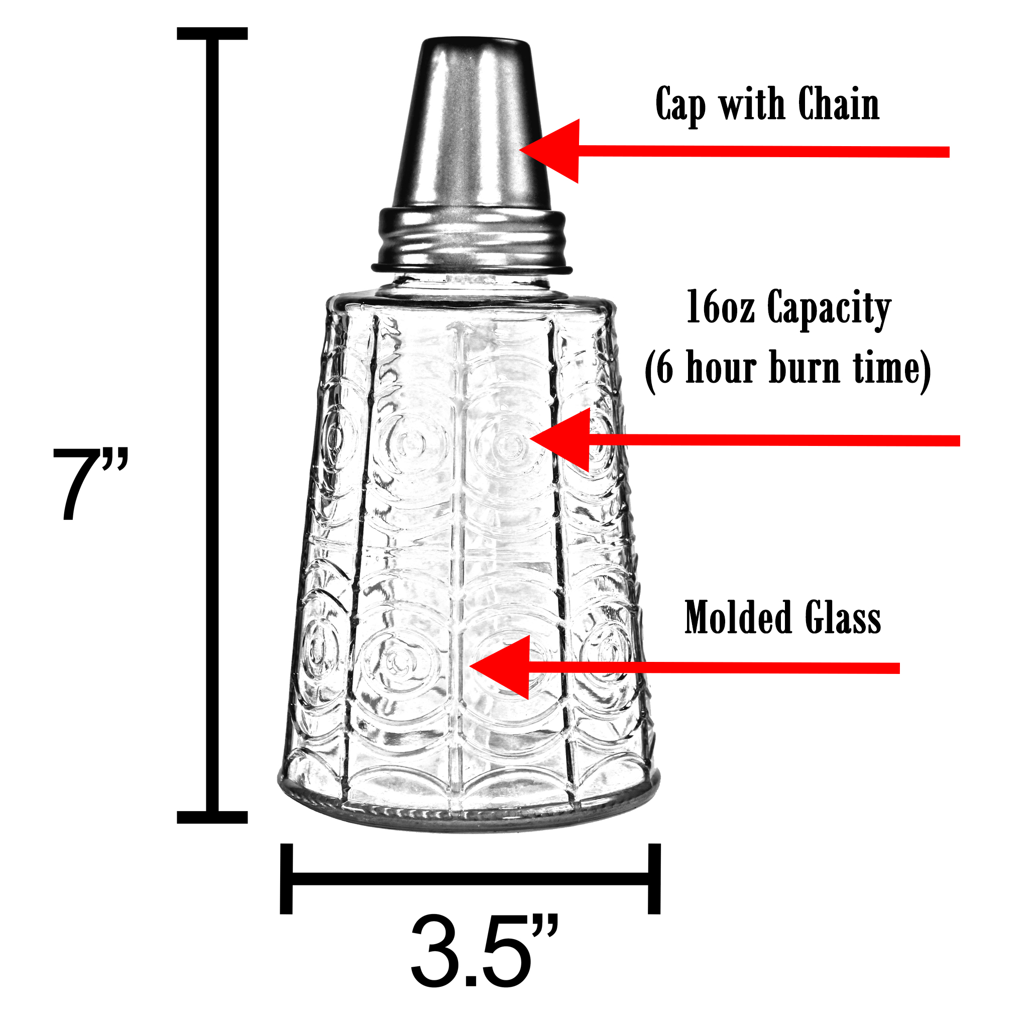 3pk Clear Tabletop Tiki Torches